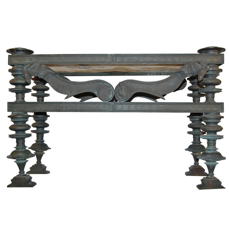 19th Century Bronze and Marble 'Seat of Honor' Table For Sale at 1stDibs
