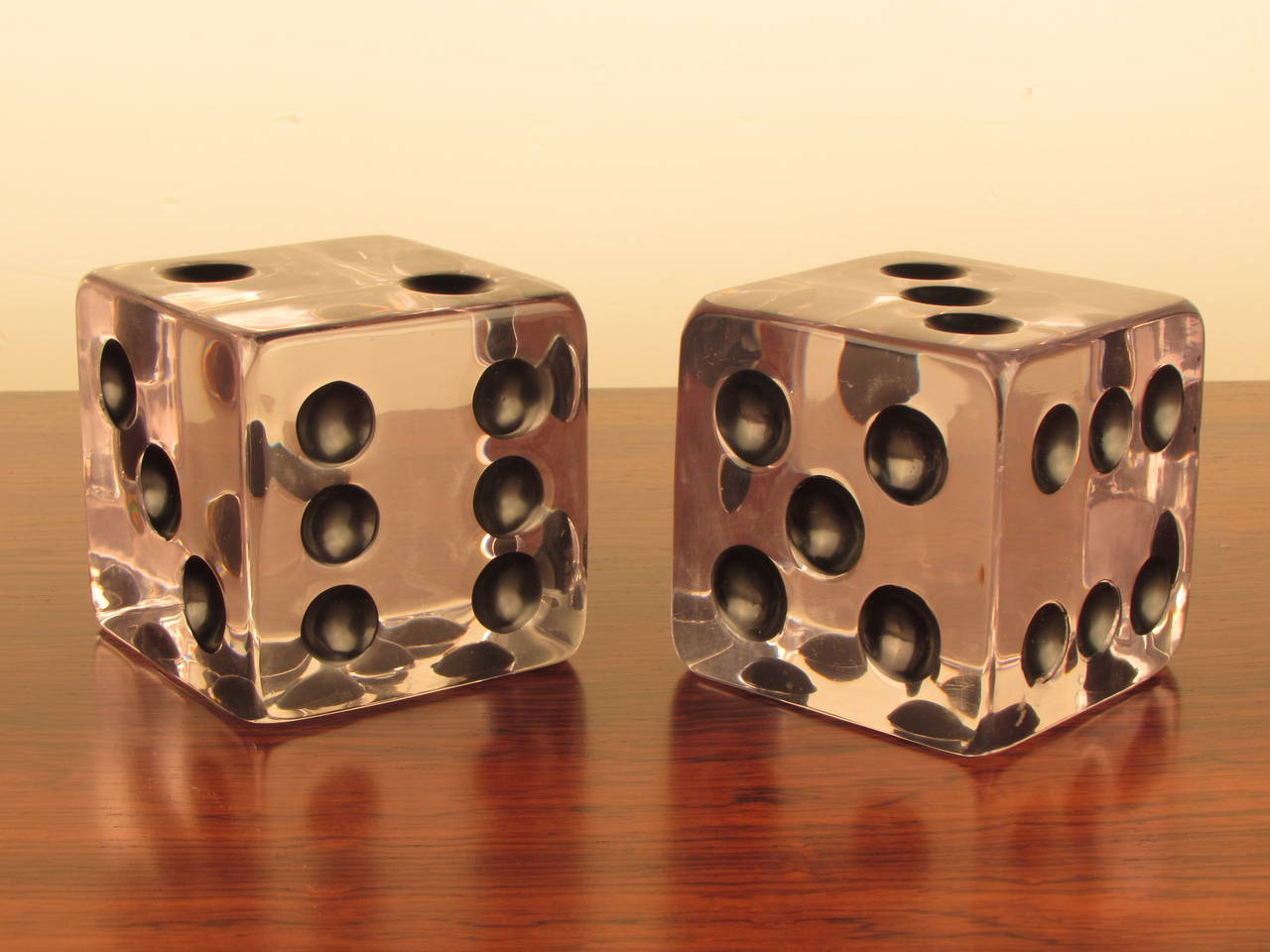 Extraordinary Large Pair of Lucite Dice Bookends at 1stDibs