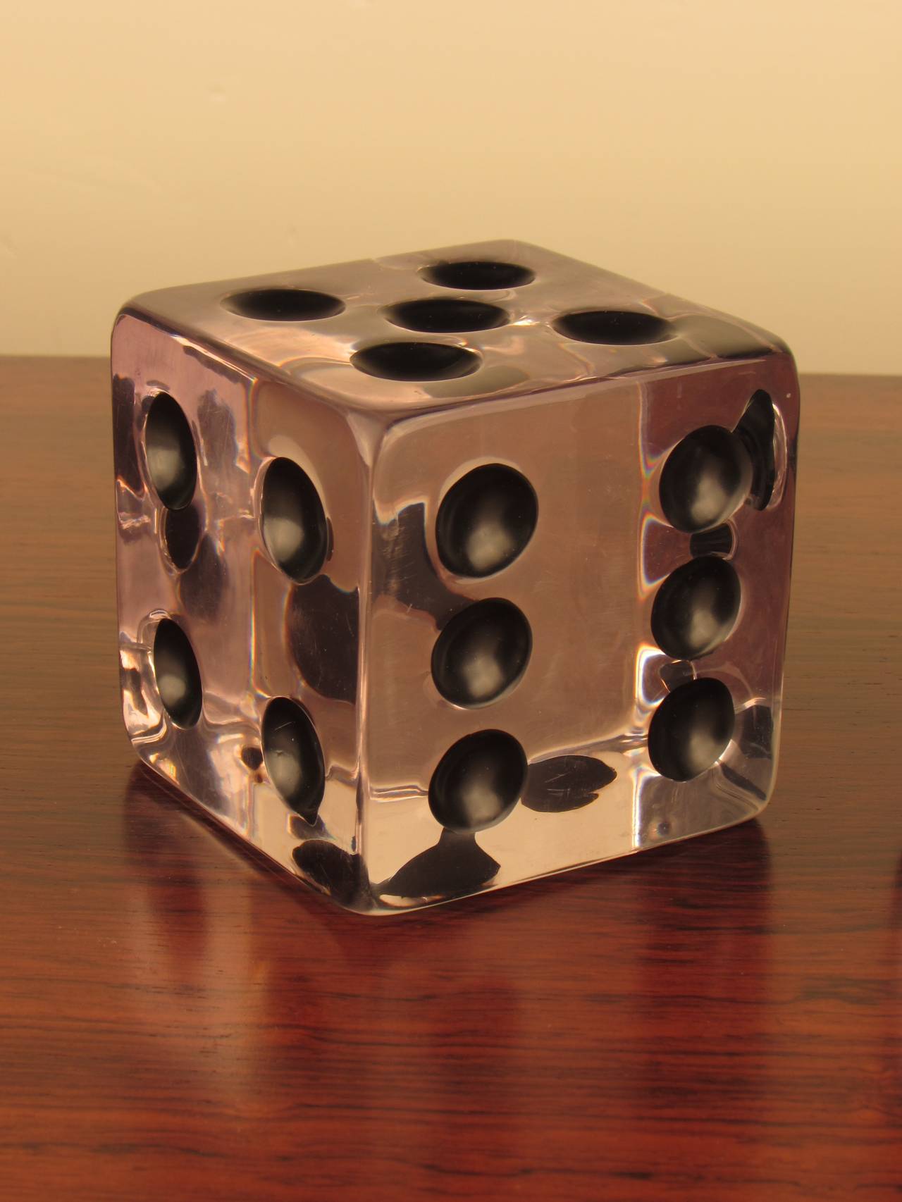 Extraordinary Large Pair of Lucite Dice Bookends at 1stdibs