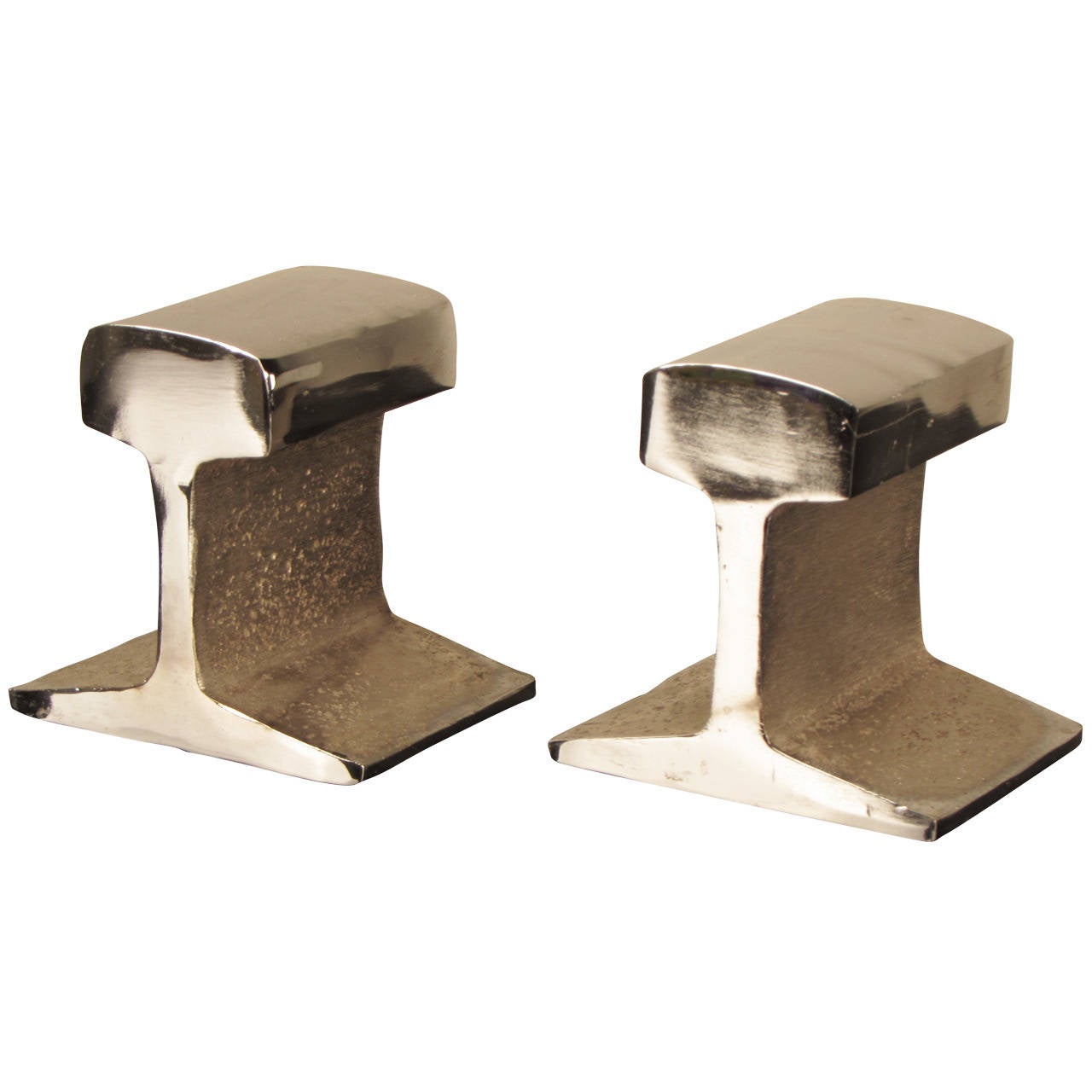 Nickel Plated Railroad Tie Bookends at 1stDibs