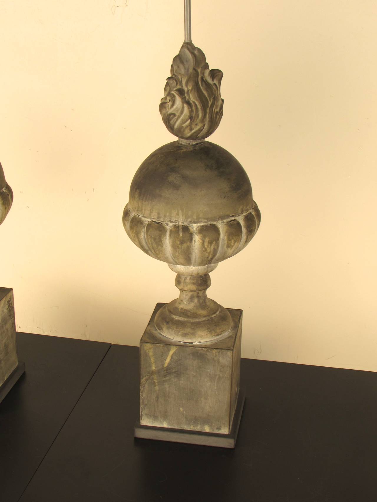 Oversized Cast Zinc Table Lamps in the Neoclassical Style For Sale at ...