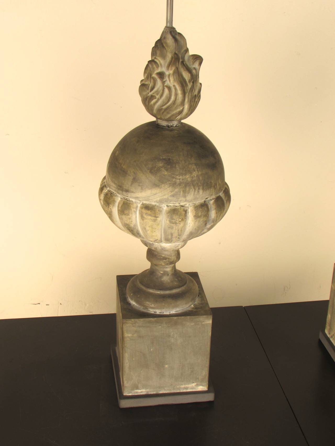 Oversized Cast Zinc Table Lamps in the Neoclassical Style For Sale at ...