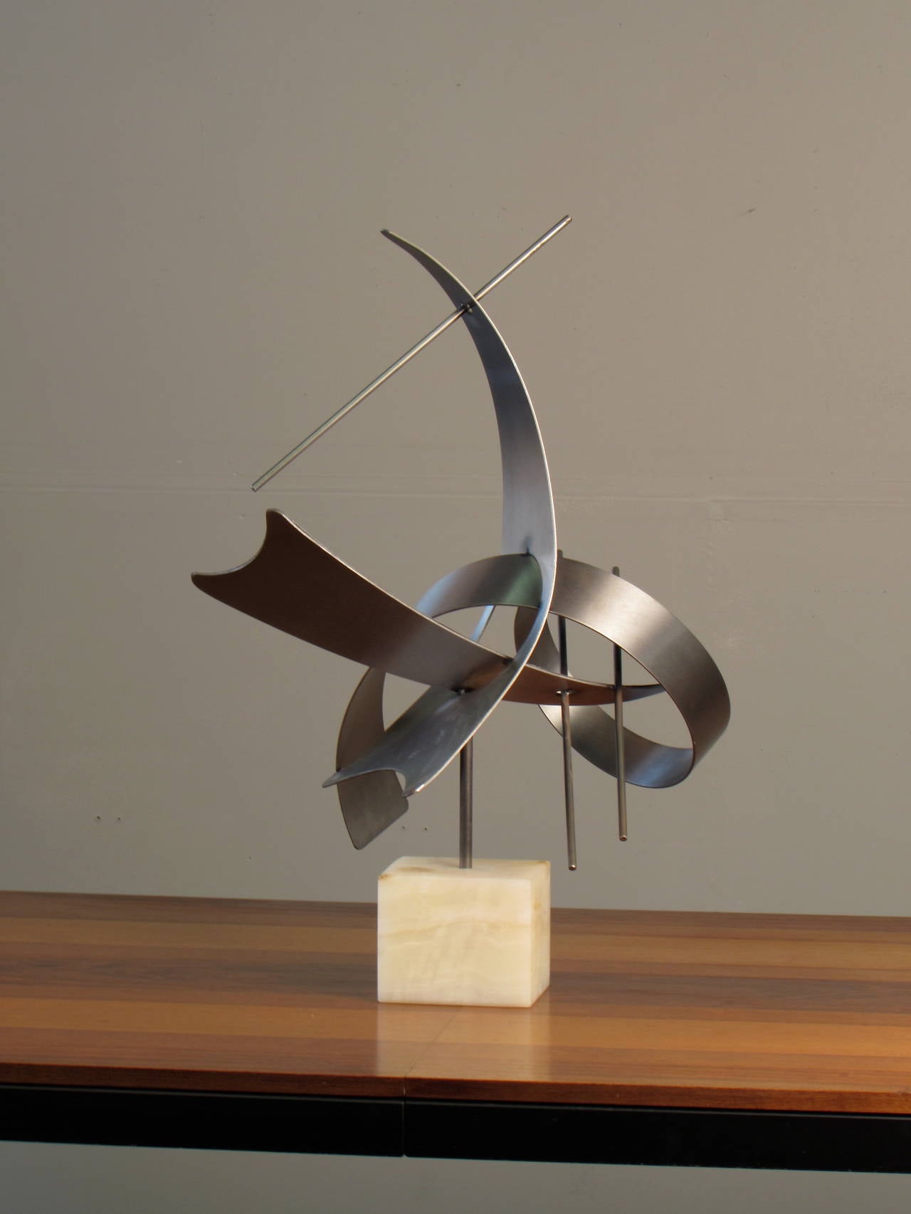 Large-Scale Abstract Modern Stainless Steel Table Sculpture by Curtis ...