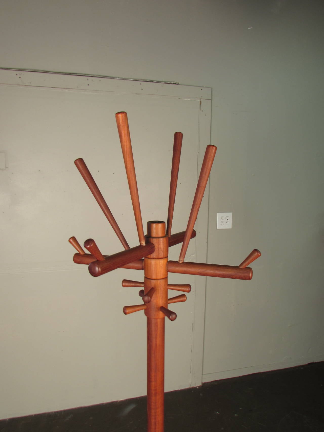Unusual Sculptural Teak Coat Tree Hat Rack, Denmark, 1950s at 1stDibs