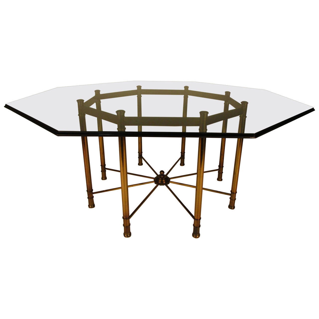 Impressive Mastercraft Octagonal Directoire Style Brass and Glass ...