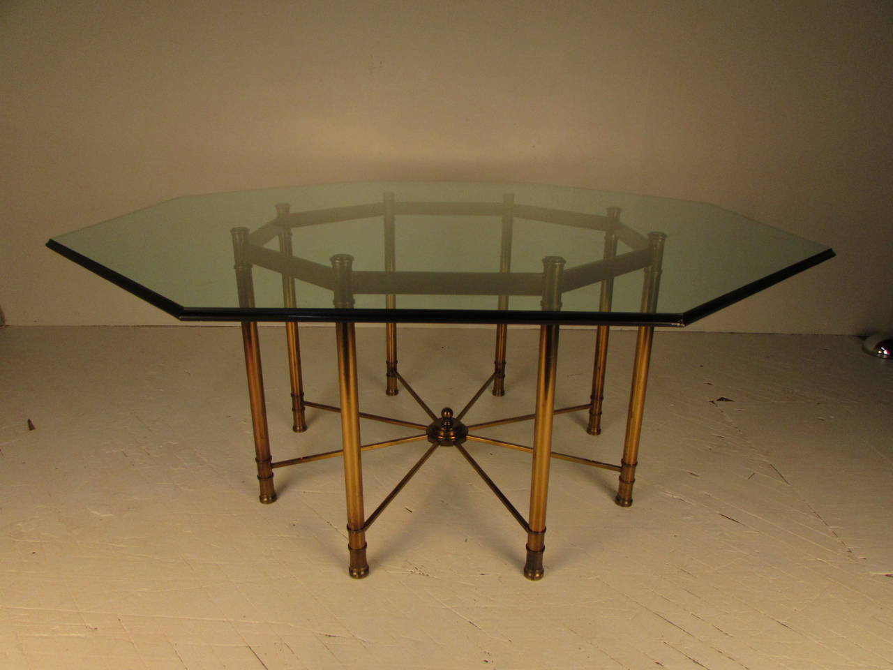 Impressive Mastercraft Octagonal Directoire Style Brass and Glass ...