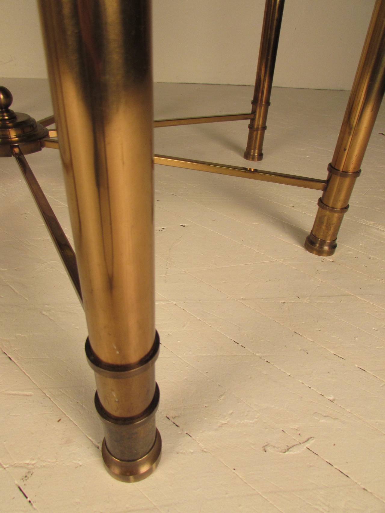 Impressive Mastercraft Octagonal Directoire Style Brass and Glass ...