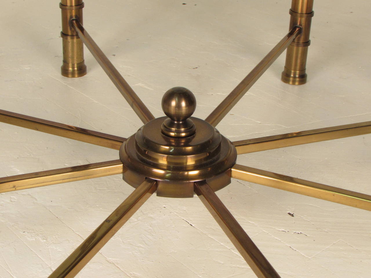 Impressive Mastercraft Octagonal Directoire Style Brass and Glass ...