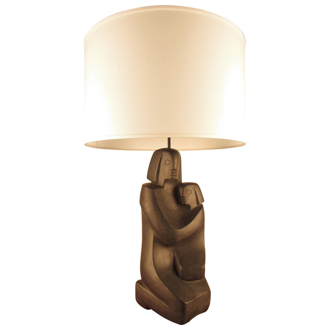 Massive Figural Cast Plaster Lamp in the Cubist Style by Rima For Sale ...