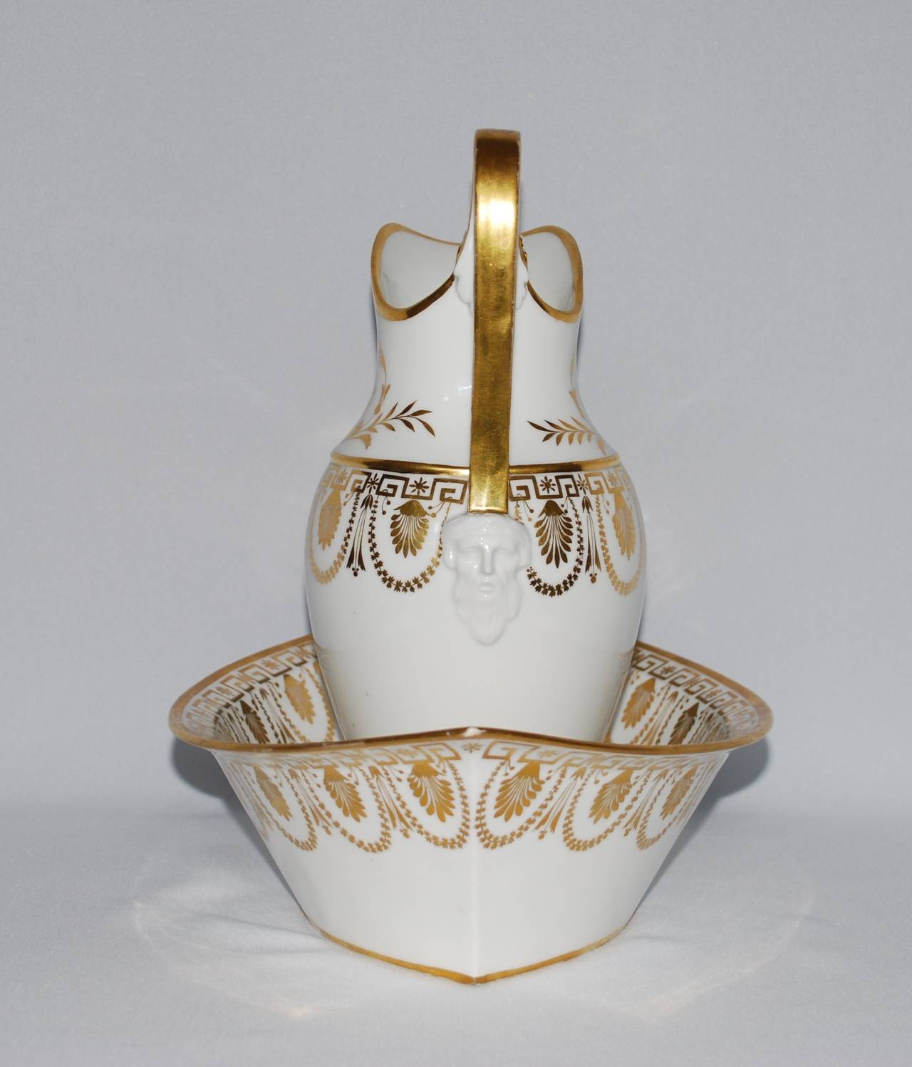 French Porcelain Water Pitcher and Basin at 1stDibs