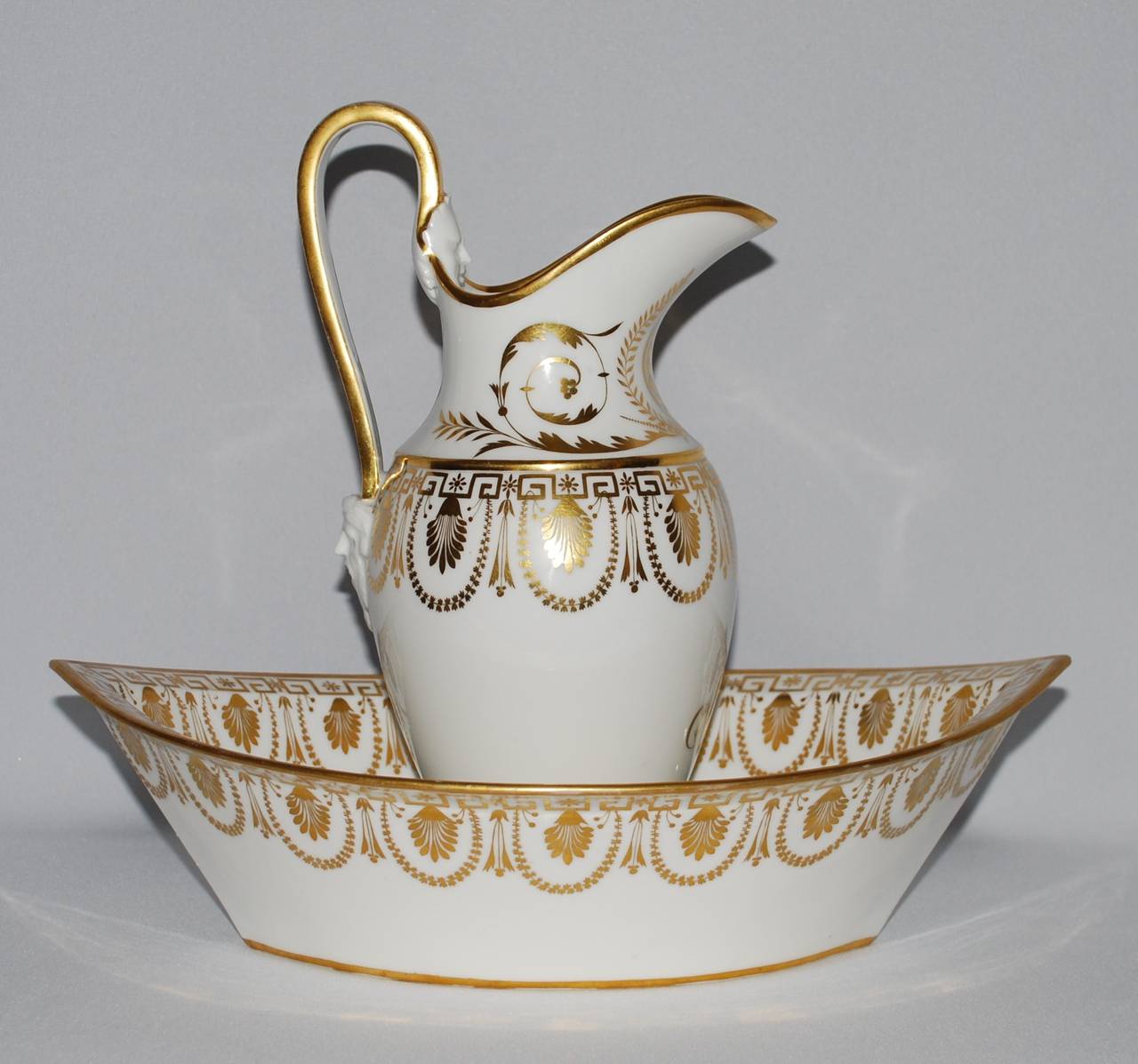French Porcelain Water Pitcher and Basin at 1stDibs