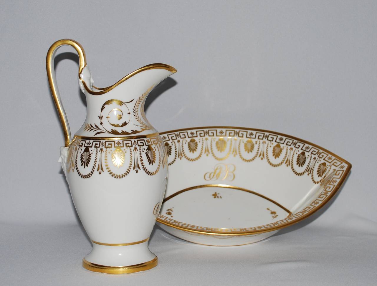 French Porcelain Water Pitcher and Basin at 1stDibs