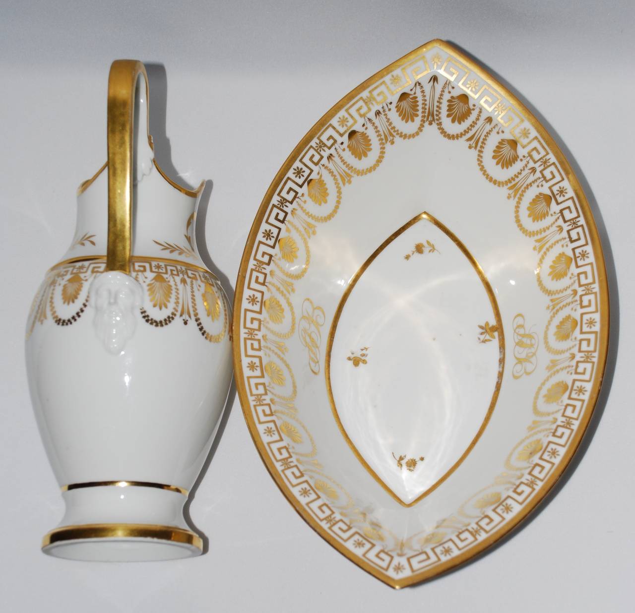 French Porcelain Water Pitcher and Basin at 1stDibs