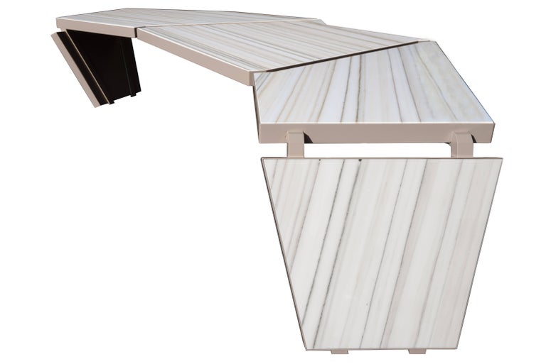 Stealth Coffee Table in Zebrino Marble and Powder-Coated Recycled ...