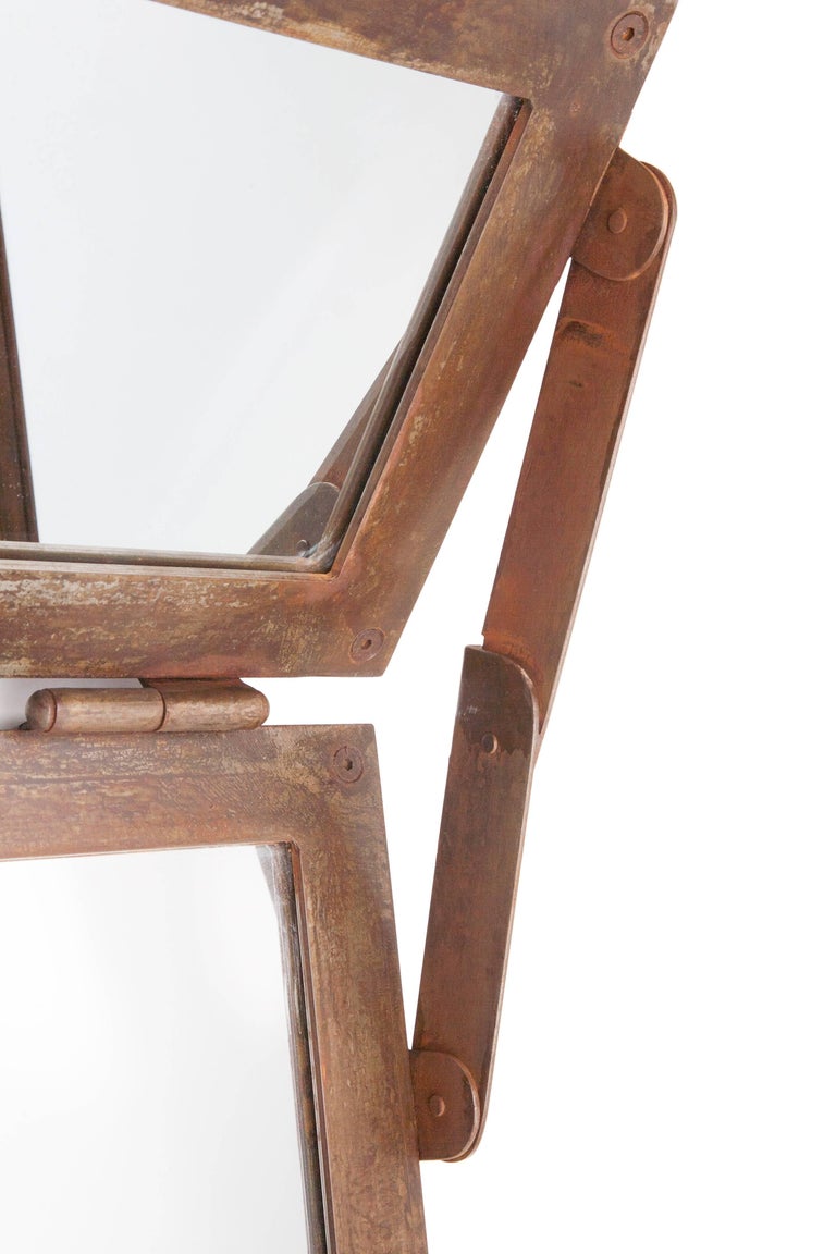 Large Industrial-Style Mirror in Locally Sourced Oxidized Italian Steel ...