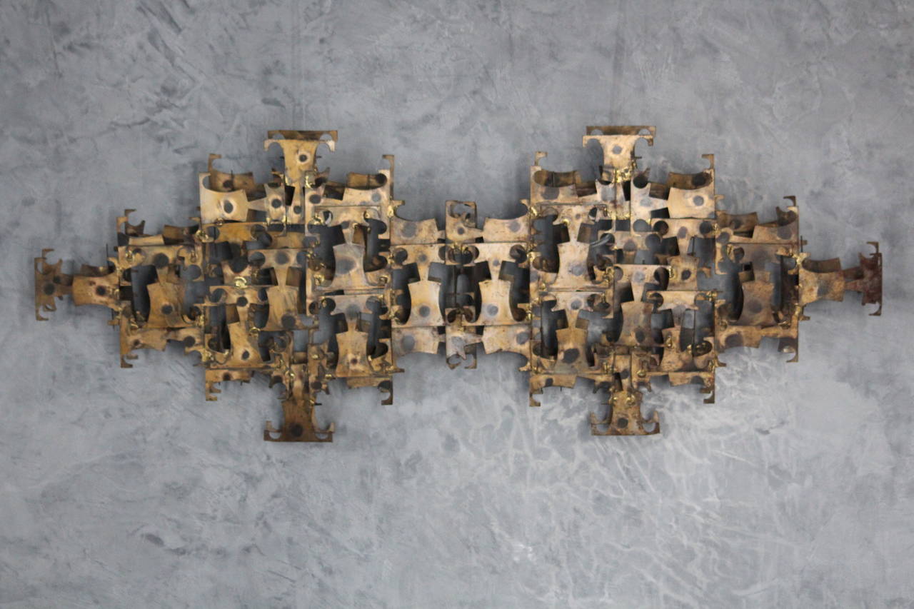 Brutalist Abstract Wall Sculpture by Marc Weinstein, circa 1960 For ...