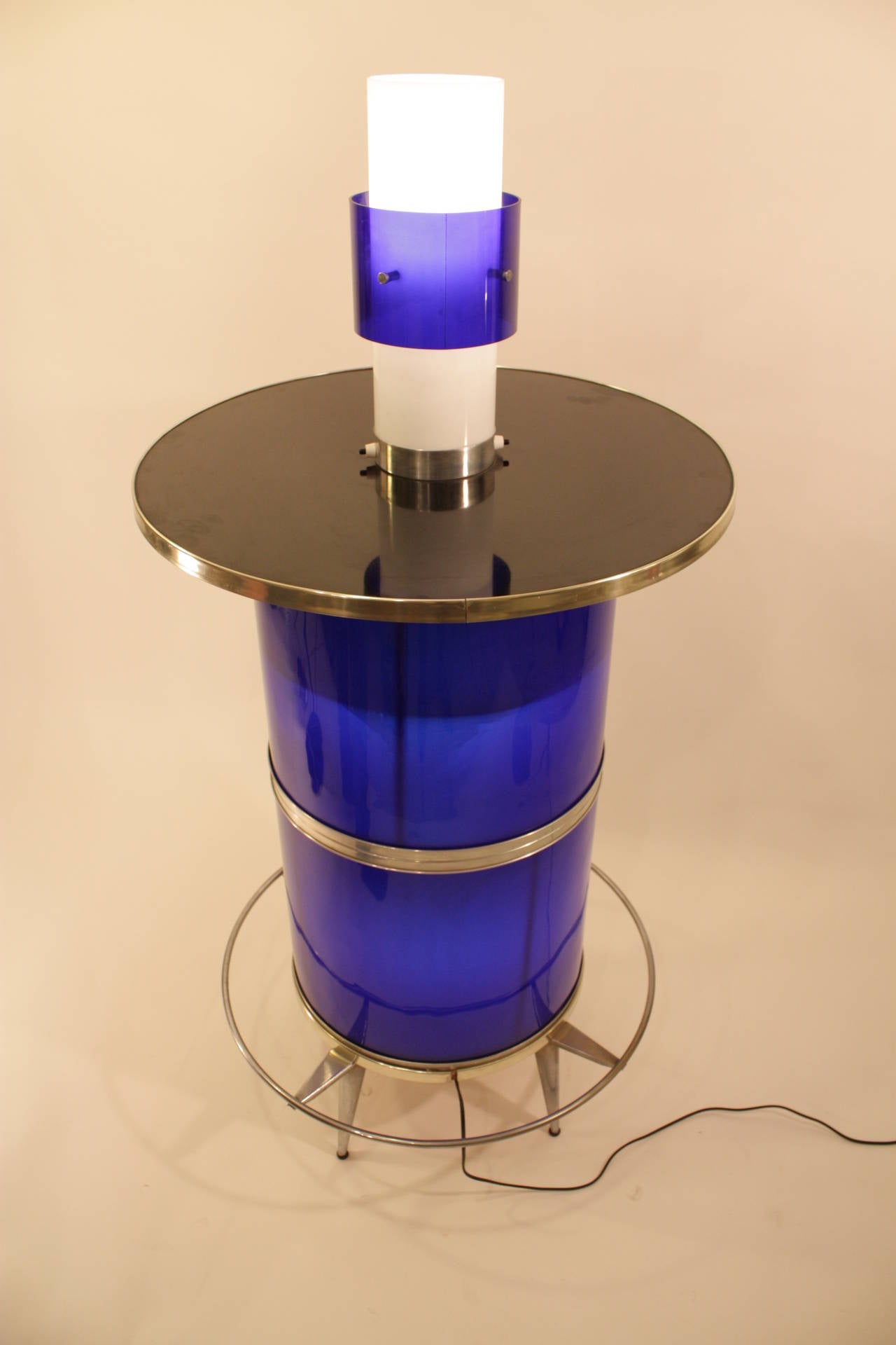 Spanish 1960s Space Age Blue and White Plexiglass Cocktails Bar with ...