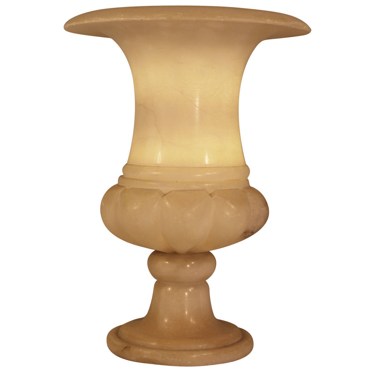 Art Deco Spanish Alabaster Urn Table Lamp at 1stDibs