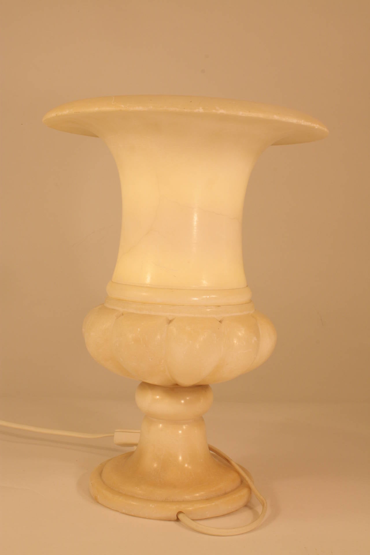 Art Deco Spanish Alabaster Urn Table Lamp at 1stDibs