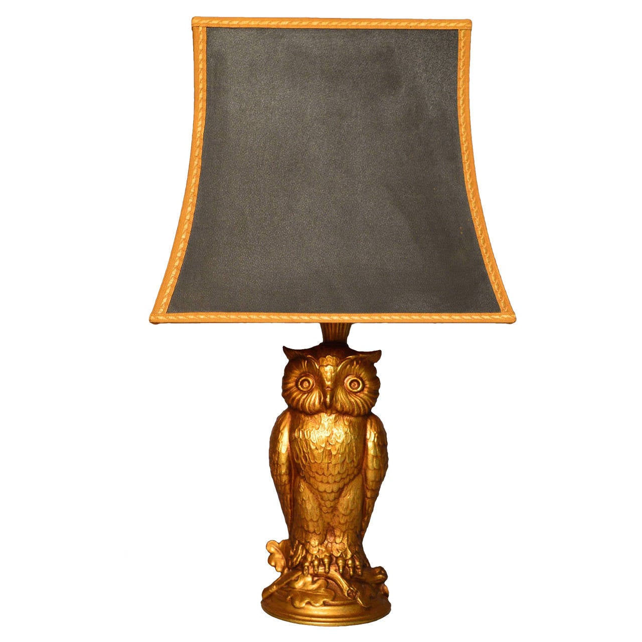 Cast Brass Owl Lamp, circa 1940 at 1stDibs
