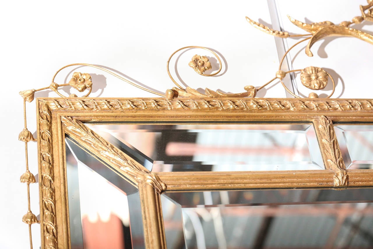 Vintage Adam Style Mirror with Beveled Panels at 1stDibs