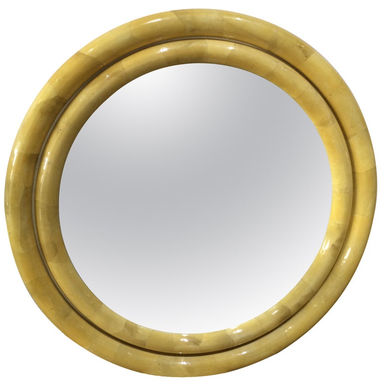 Karl Springer Goatskin Mirror at 1stDibs | karl springer mirror