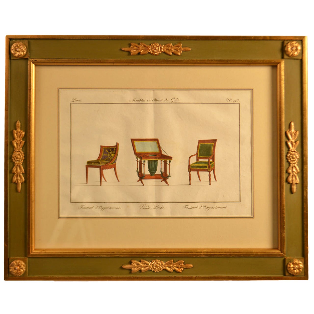 19th Century Framed Hand-Colored Engraving of Antique Greek Figures For ...