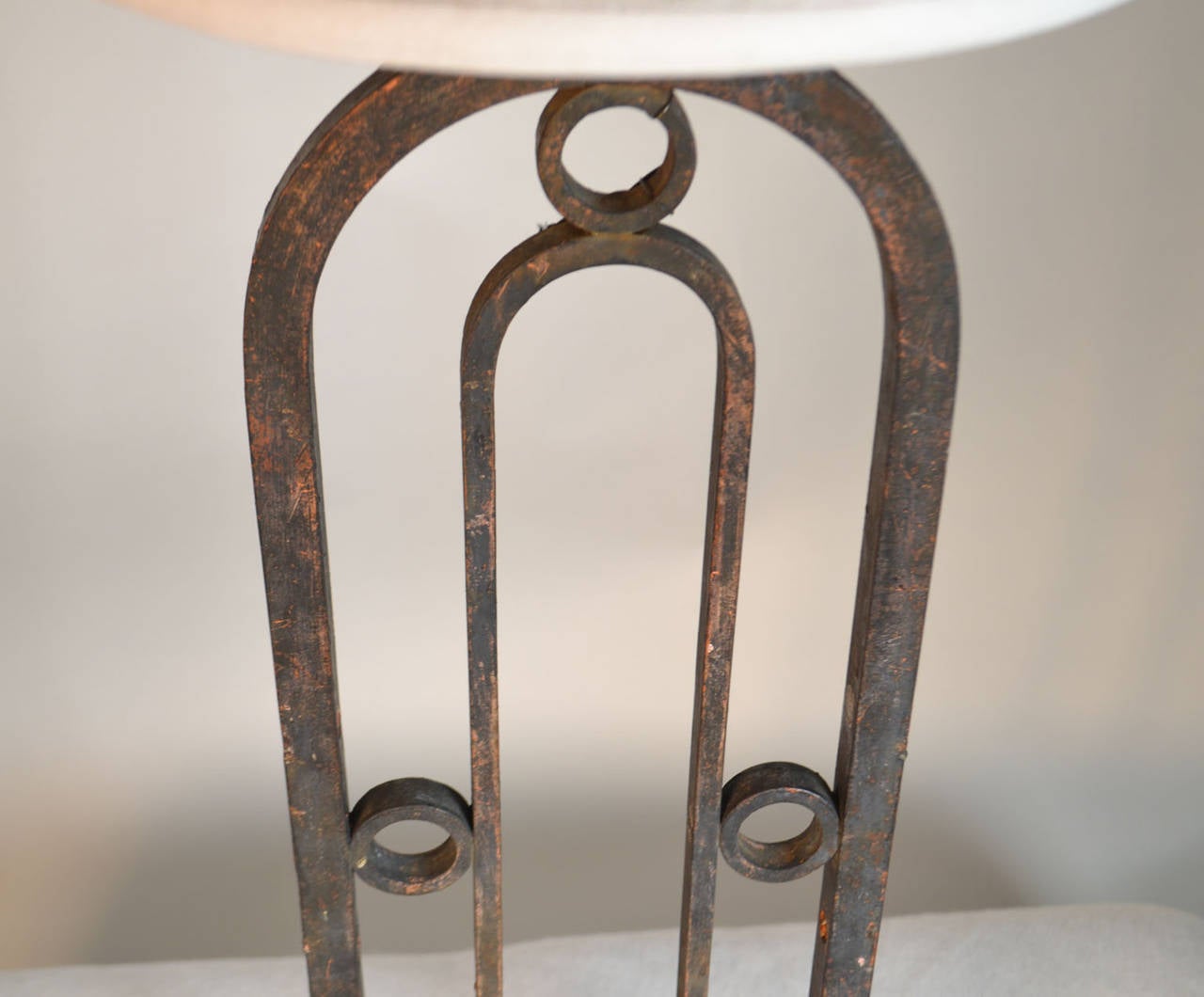 Pair of Wrought Iron Lamps Made from Old Grates For Sale at 1stDibs