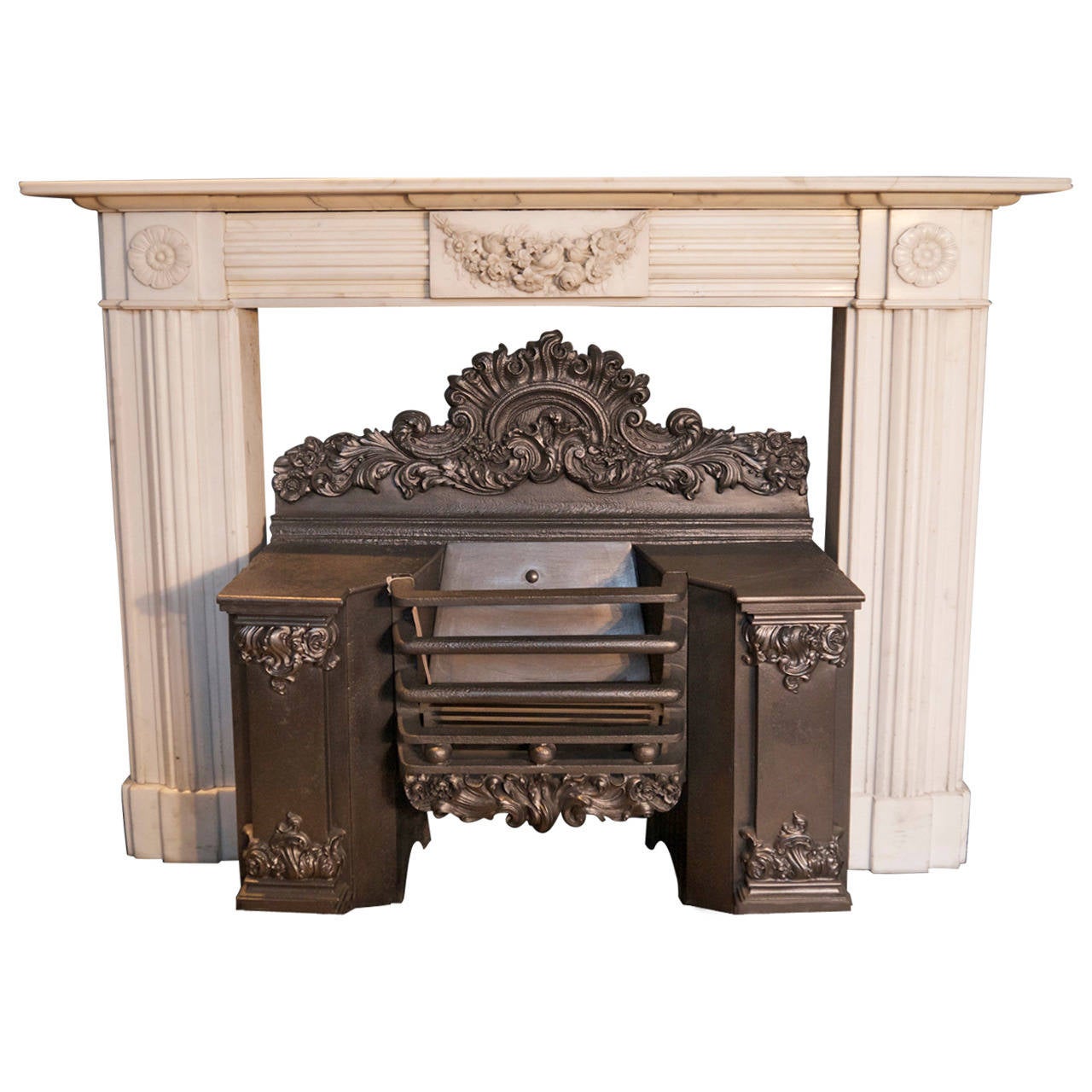 Statuary White Regency Marble Surround Fireplace with a Georgian Hob ...