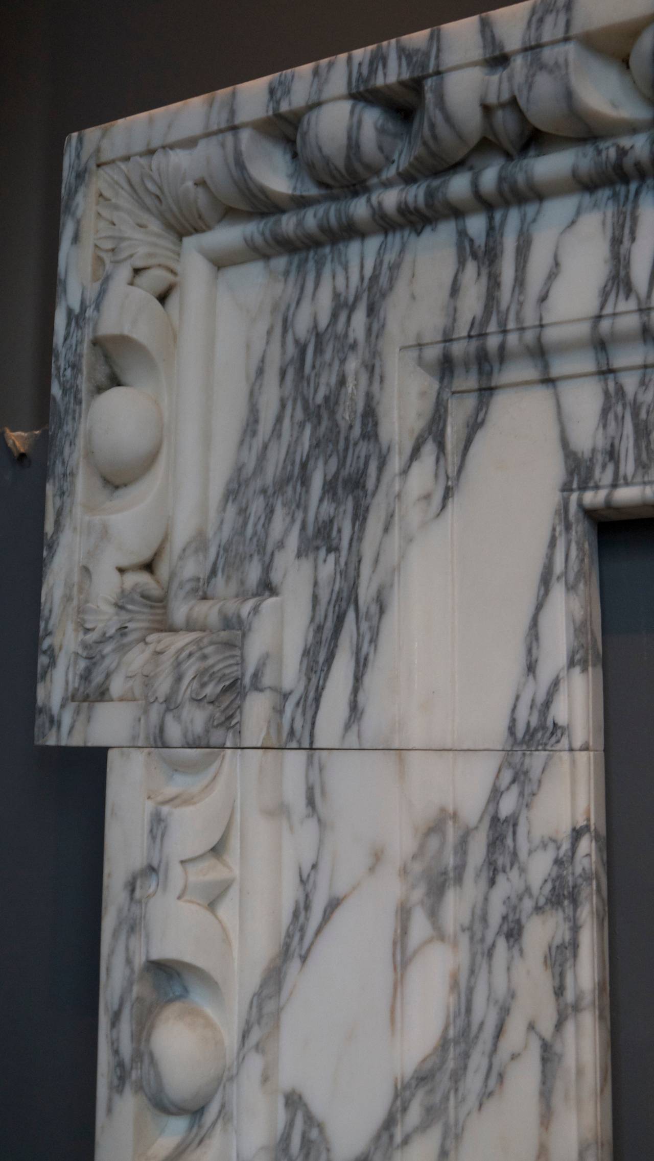Queen Anne Breche Marble Surrounded with Egg and Dart Moulding at 1stDibs