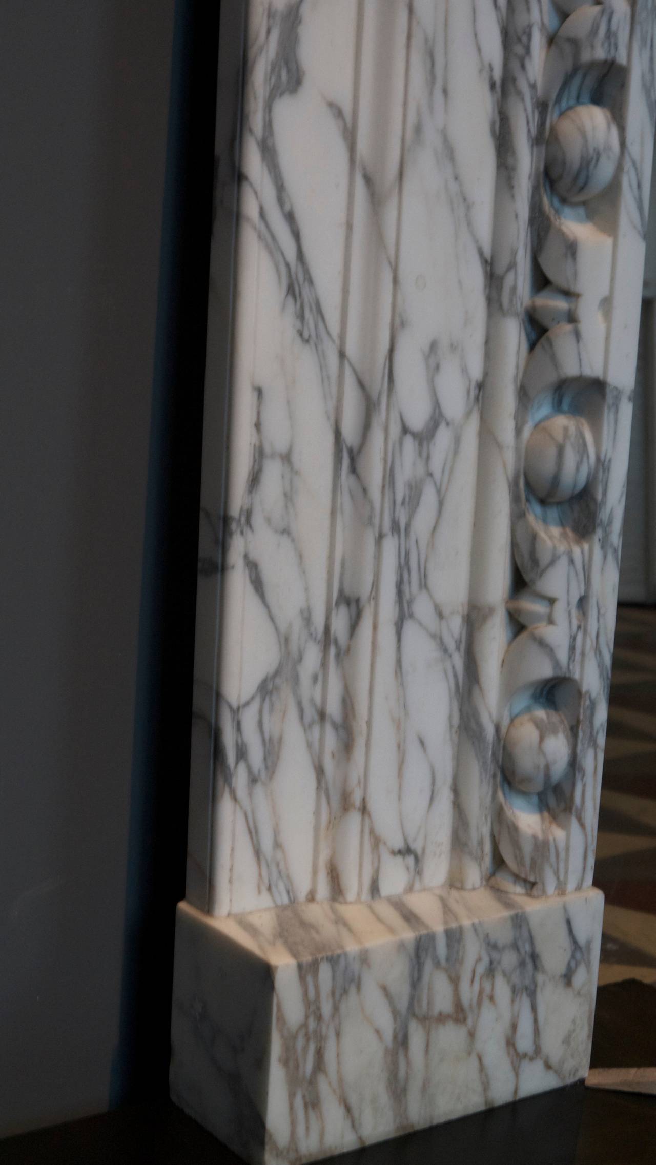 Queen Anne Breche Marble Surrounded with Egg and Dart Moulding at 1stDibs