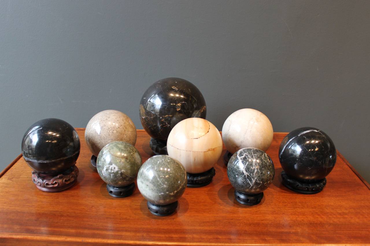 Collection of Vintage Stone and Marble Orb Sculptures For Sale at ...