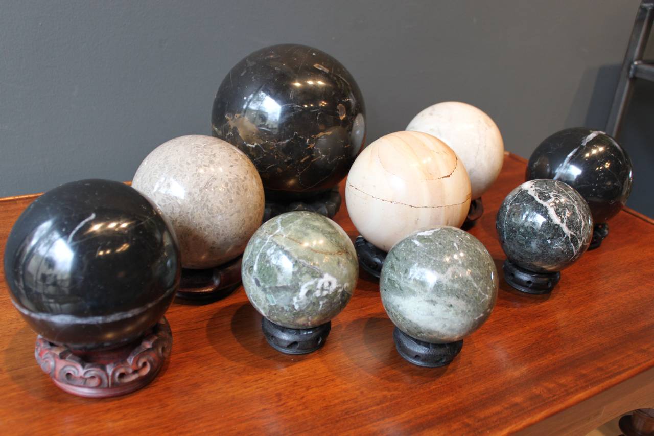 Collection of Vintage Stone and Marble Orb Sculptures For Sale at ...