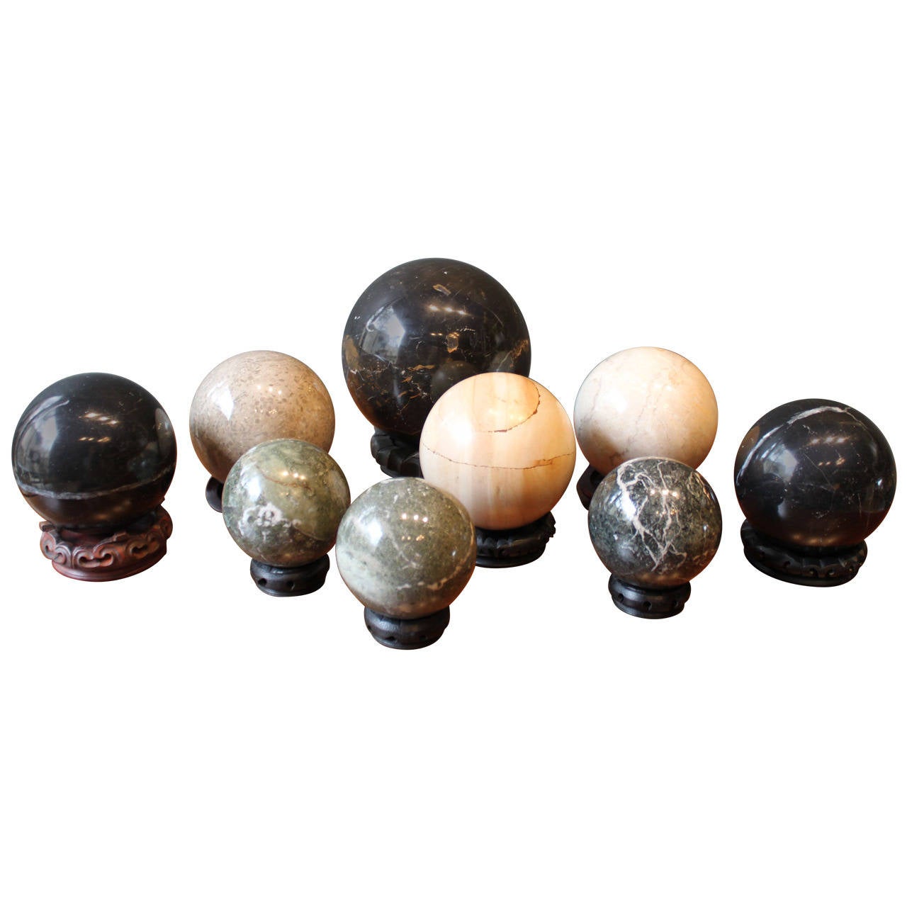 Collection of Vintage Stone and Marble Orb Sculptures For Sale at ...