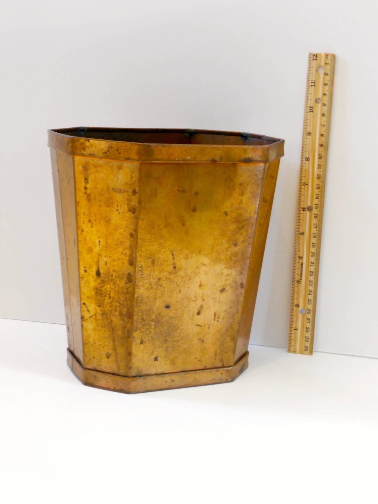 Patinated Copper Waste Bin, 20th Century at 1stDibs