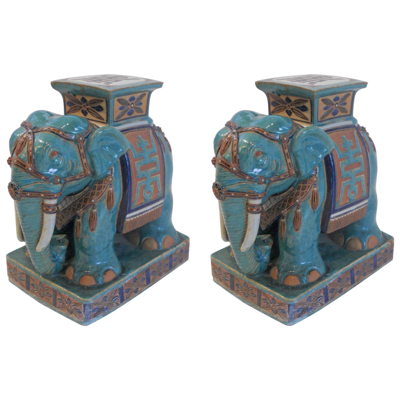 Pair of Elephant Garden Seats or Side Tables at 1stDibs