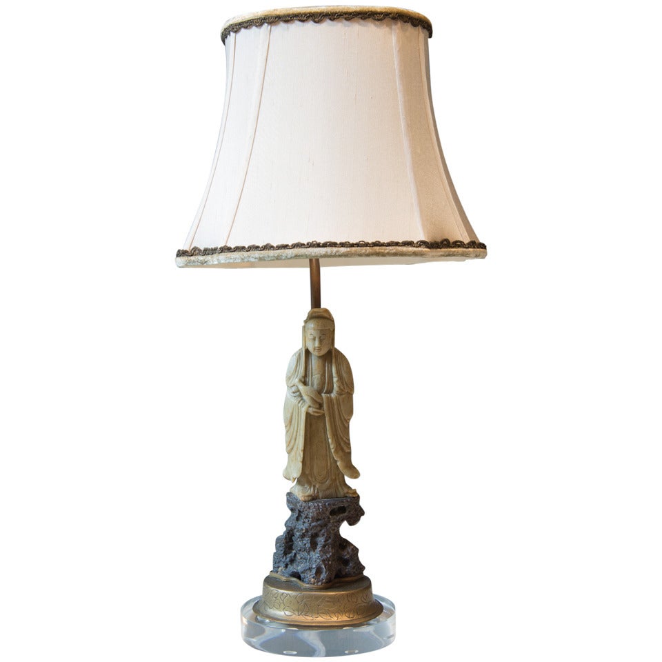 Vintage Chinese Figure Lamp Yes We Have It, on Your Desk For Sale at ...