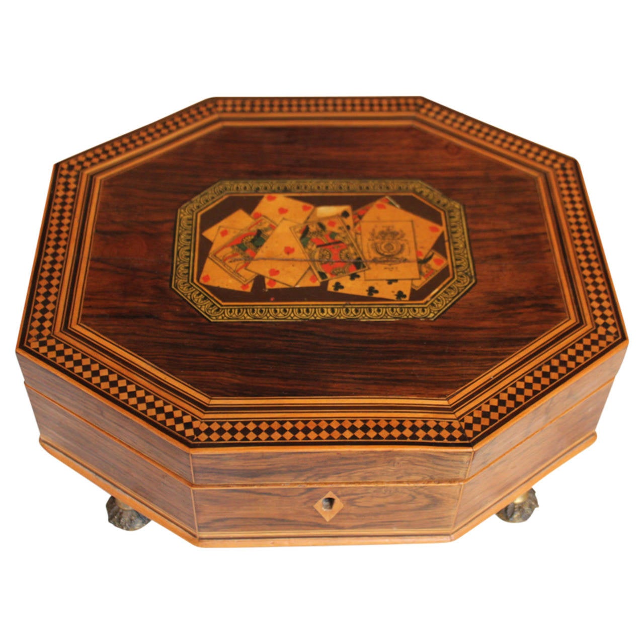 Regency Period Card Box with Original Cards and Counters, England, 19th ...