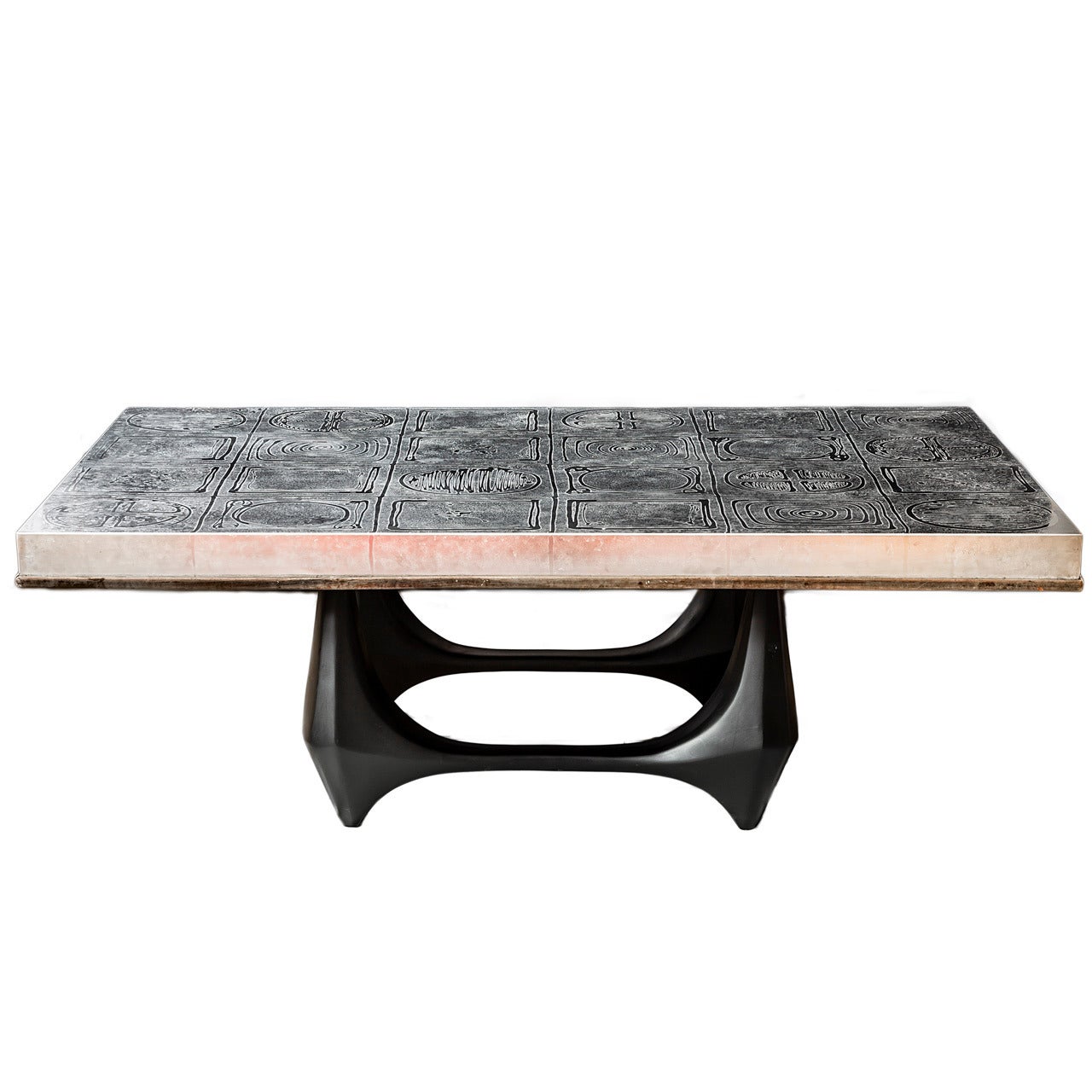 Low Table Acid Carved Steel For Sale at 1stDibs