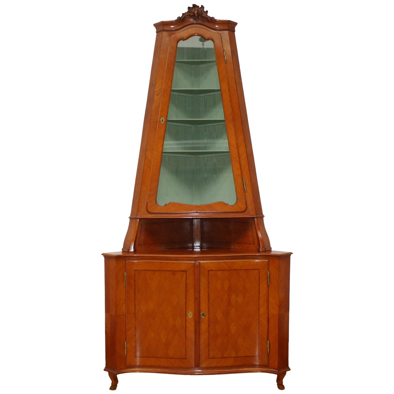 18th Century, Baroque Corner Vitrine For Sale at 1stDibs