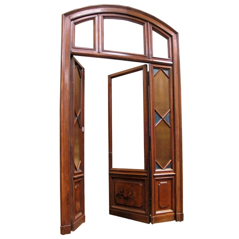 Antique Portal with Original Glass Window For Sale at 1stDibs
