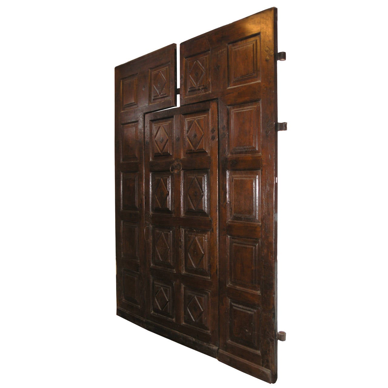 Antique Walnut Entry Double Door For Sale at 1stdibs