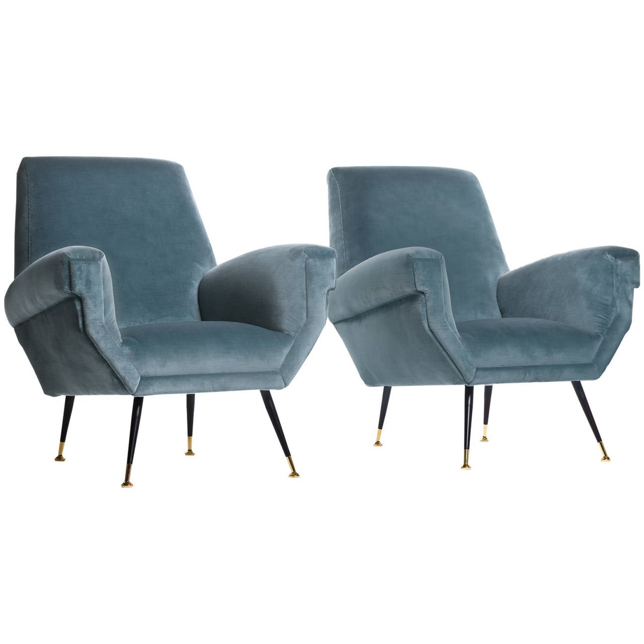 Pair of Italian Easy Chairs, 1950s at 1stDibs