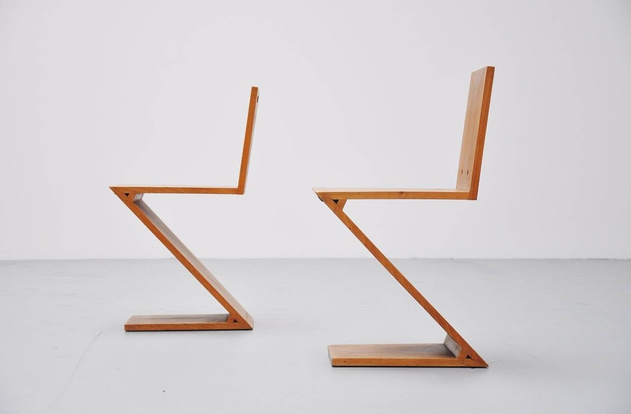 Gerrit Thomas Rietveld Zig Zag Chairs Gerard van de Groenekan, 1950 For ...
