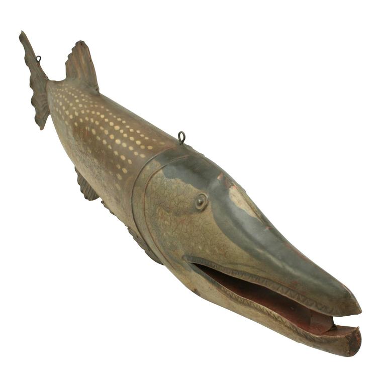 Tin Fish Sign, Pike at 1stDibs
