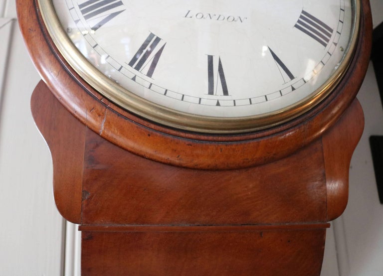 Regency Mahogany Drop Dial Wall Clock at 1stDibs