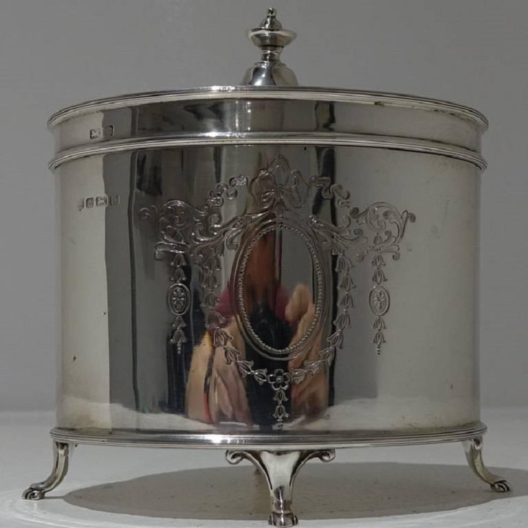 Early 20th Century Antique Edwardian Tea Caddy Birmingham 1927 Barker ...