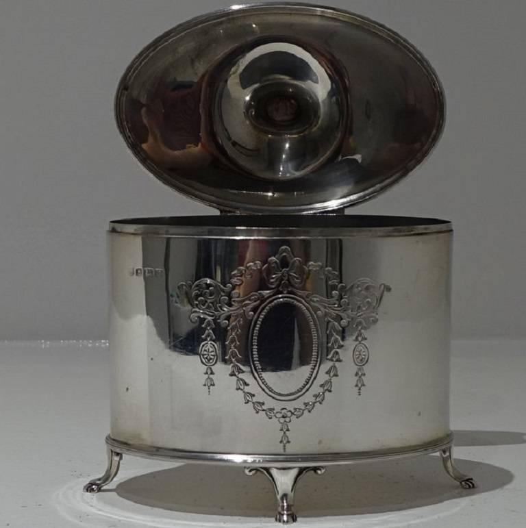 Early 20th Century Antique Edwardian Tea Caddy Birmingham 1927 Barker ...