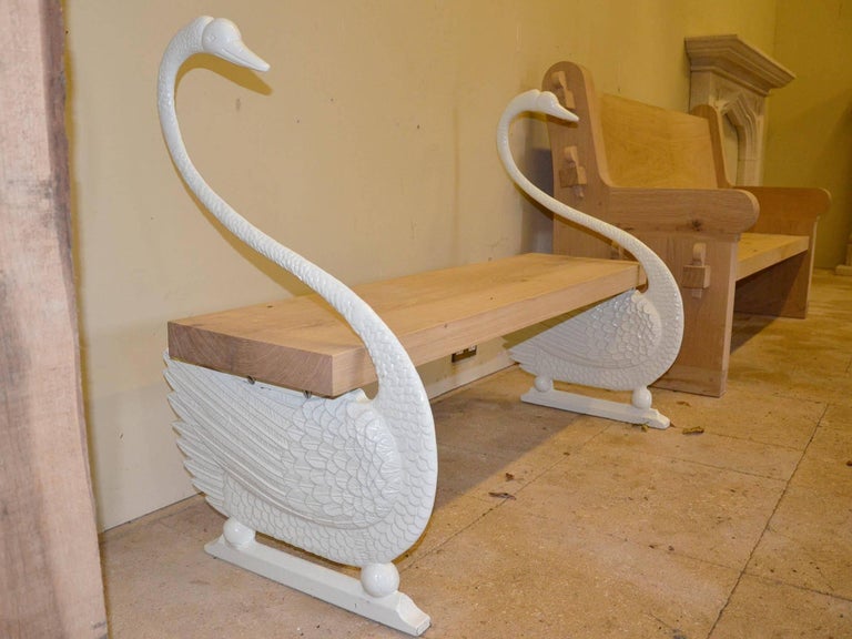 Cast Iron Swan Bench For Sale at 1stDibs