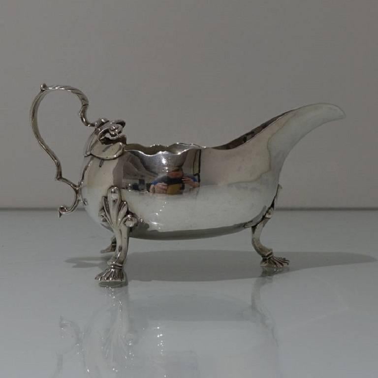 George II Antique Britannia Silver Irish Sauce Boat Dublin Andrew ...